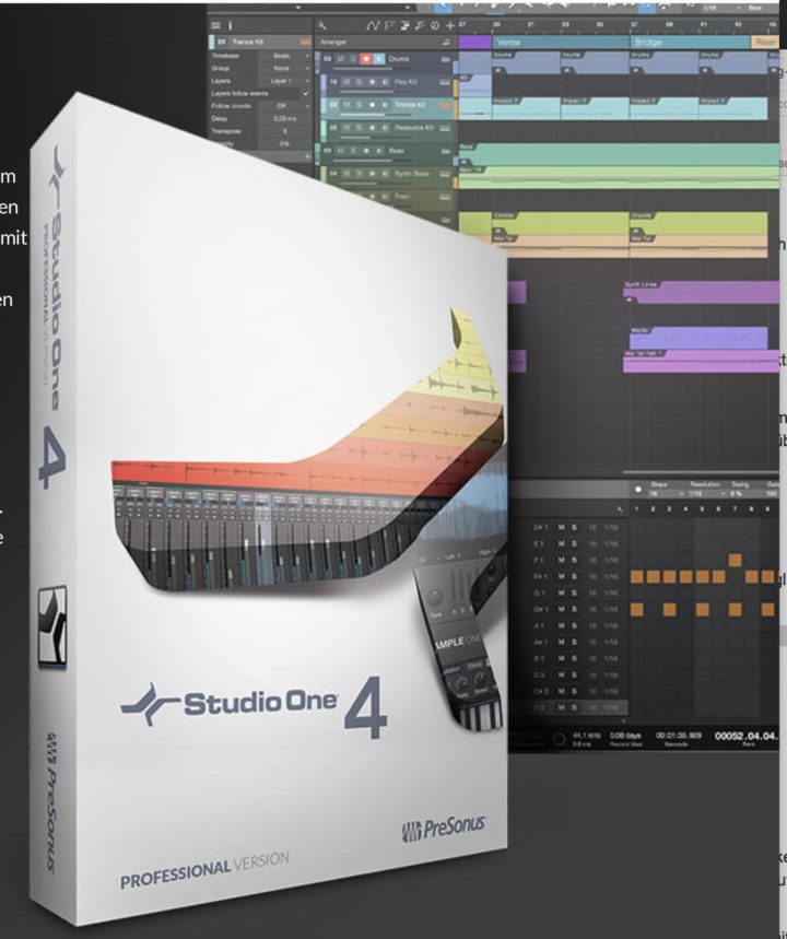Presonus Studio One 4 DAW ist da / out now - Sequencer Archiv Synthesizer, Sequencer, Nerdic Walking