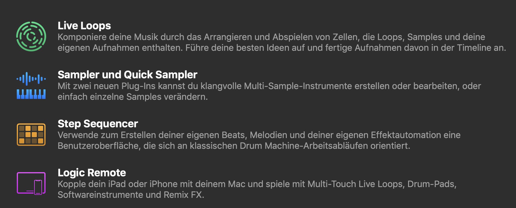 Apple Logic 10.50 mit Step-Sequencer & LiveLoop "Ableton Style" - Archiv Sequencer News